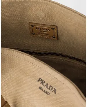 Prada Canvas And Leather Shoulder Bag - Neutral