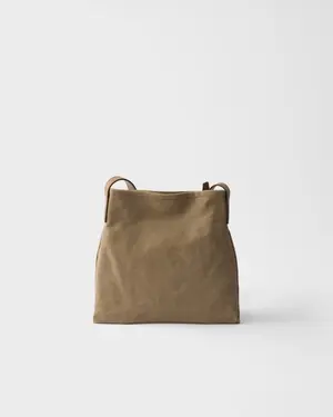 Prada Route Canvas And Leather Shoulder Bag - Neutral
