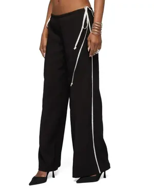 EDIKTED Mikah Dotted Ribbon Wide Leg Pants