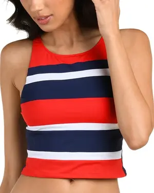 La Blanca Americana High Neck Tankini Top