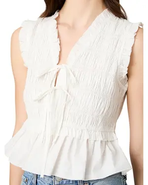 French Connection Rhodes Poplin Smocked Top