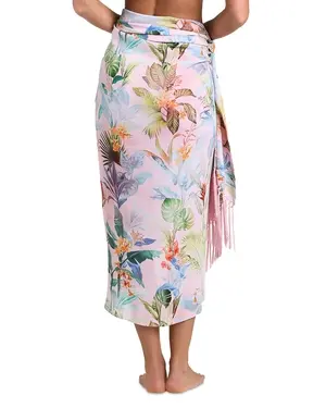 L'Agence Marena Colorful Palm Sarong Cover Up