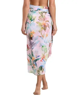 L'Agence Marena Colorful Palm Sarong Cover Up