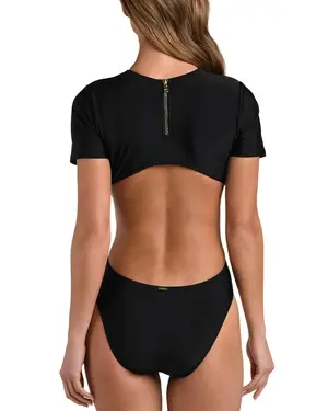 L'Agence Akola Short Sleeve One Piece Swimsuit