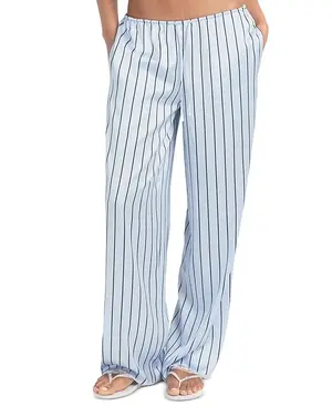 SKIMS Woven Shine Sleep Pants With Lace Periwinkle