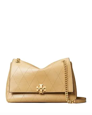 Tory Burch Charlie Quilted Shoulder Bag Pecan
