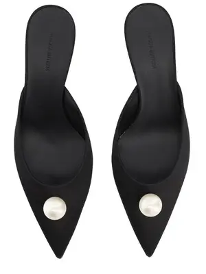 Magda Butrym Pearl Embellished Satin Mules