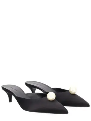 Magda Butrym Pearl Embellished Satin Mules