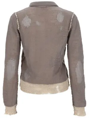 DIESEL® Distressed Knit Sweater With Tie Detail