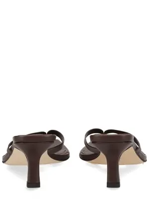 AeydĒ Wilma" Heeled Thong Sandals - Brown