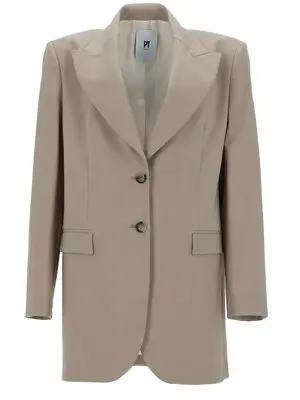 PT TORINO Victoria" Wool Blazer - Beige