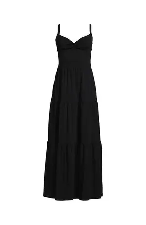 LANDS' END Cotton Modal Twist Front Tiered Maxi Dress