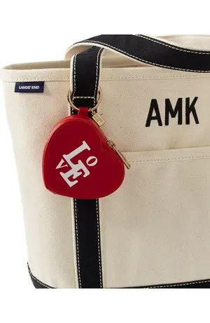 LANDS' END Heart Zip Pouch Bag Charm