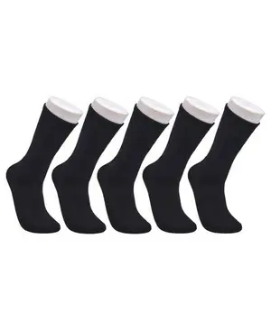 French Connection Organic Cotton Half Cushion Crew Sock 5-pack - Black