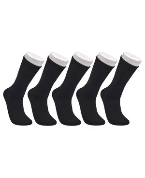 French Connection Organic Cotton Half Cushion Crew Sock 5-pack - Black