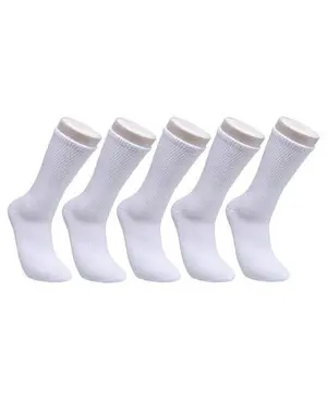 French Connection Organic Cotton Half Cushion Crew Sock 5-pack - White