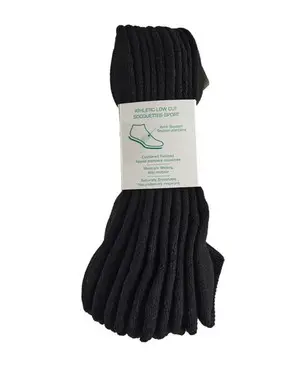 French Connection Organic Cotton Half Cushion Low Cut Socks 5 Pack - Black