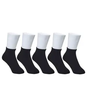 French Connection Organic Cotton Half Cushion Low Cut Socks 5 Pack - Black