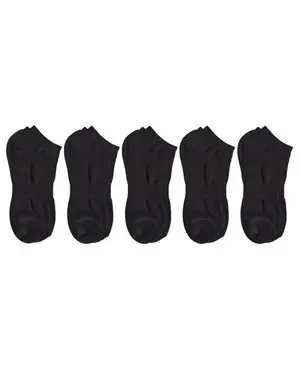 French Connection Organic Cotton Half Cushion Low Cut Socks 5 Pack - Black