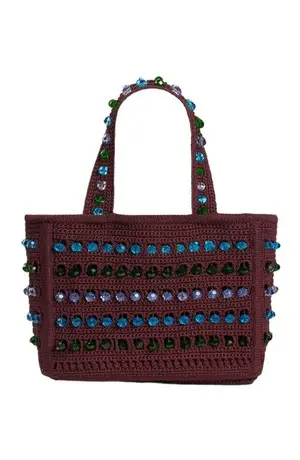 Sandro Beaded Crochet Bag