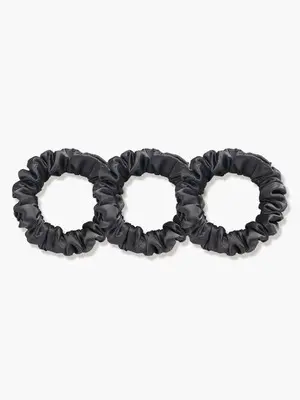 SILKSILKY Pure Silk Scrunchie Set - Black