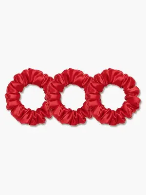 SILKSILKY Pure Silk Scrunchie Set - Red