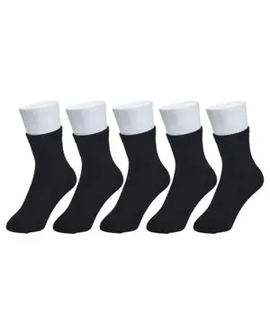 French Connection Organic Cotton Half Cushion Quarter Sock 5-pack - Black