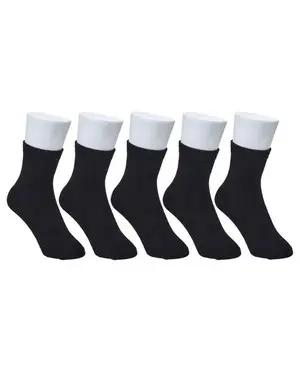 French Connection Organic Cotton Half Cushion Quarter Sock 5-pack - Black