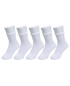 French Connection Organic Cotton Half Cushion Quarter Sock 5-pack - White