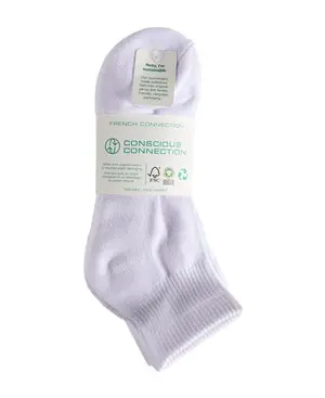 French Connection Organic Cotton Half Cushion Quarter Sock 5-pack - White