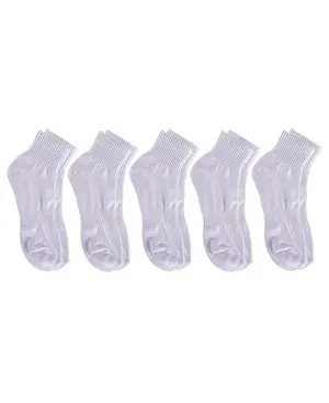 French Connection Organic Cotton Half Cushion Quarter Sock 5-pack - White