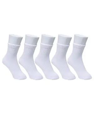 French Connection Organic Cotton Half Cushion Quarter Sock 5-pack - White