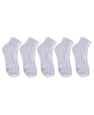 French Connection Organic Cotton Half Cushion Quarter Sock 5-pack - White