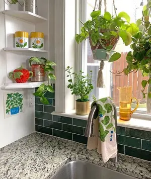 THE NEIGHBORGOODS Fresh Herbs- Dish Towel Set Of 2