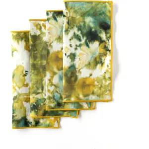 GOLDIE HOME S/4 Marble Cocktail Napkin - Crimson