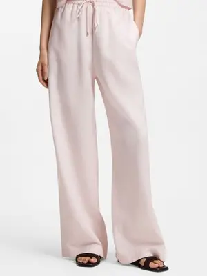 BOSS Wide Leg Trousers With Drawstring Waist