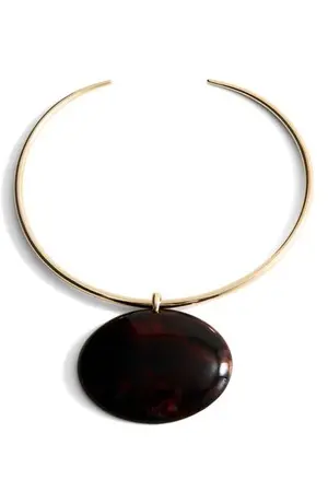 Mango Rigid Pendant Necklace - Gold