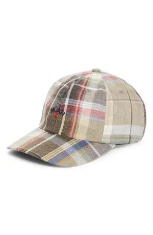 NOAH Wool & Linen Baseball Cap - Plaid