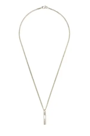 Gucci Tone G Logo Pendant Necklace - Silver