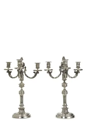 VINTAGE TABLEWARE Plated Candelabra Set Of 2 - Silver