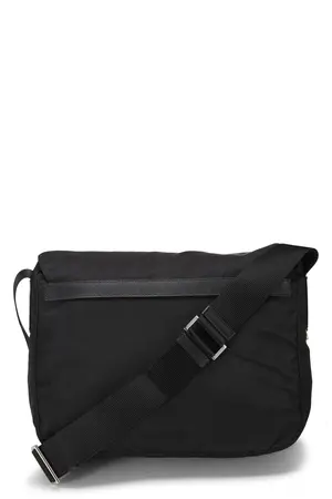 Prada Tessuto Nylon Messenger Bag With Saffiano Leather Trim
