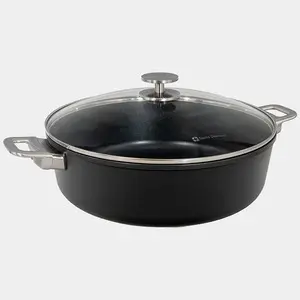 SWISS DIAMOND Chd Nonstick Braiser With Glass Lid - Black