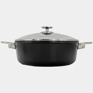 SWISS DIAMOND Chd Nonstick Braiser With Glass Lid - Black