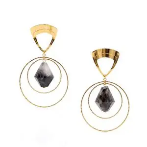JAREDJAMIN Valencia Agate Drop Earrings - Black
