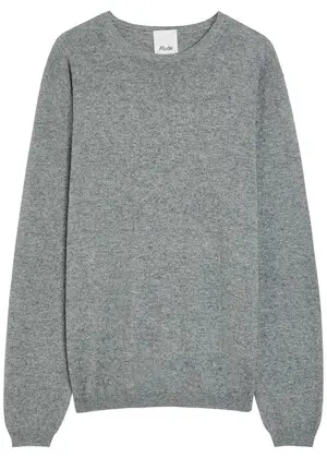 ALLUDE Cotton And Cashmere-blend Jumper With Suede Elbow Patches