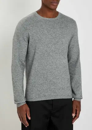 ALLUDE Cotton And Cashmere-blend Jumper With Suede Elbow Patches