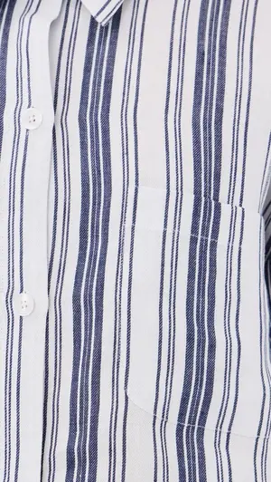 TWP Striped Hemp Shirt - Ivory/navy