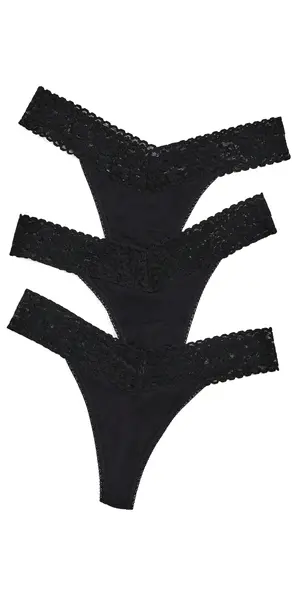 Hanky Panky Dreamease Original Rise Thong 3 Pack - Black
