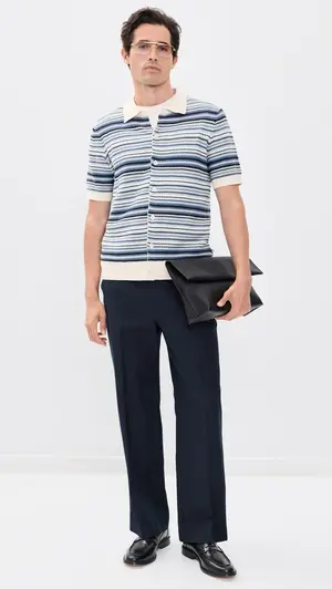 Nn07 Nolan Striped Button Sweater