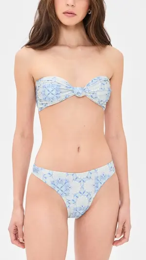 SHANI SHEMER Barbara Bikini Top - Aqua Shell Print
